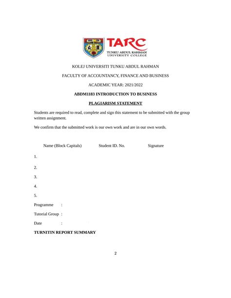 Group Assignment Abdm1183 Abdm1183 Introduction To Business Tar