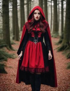 Gothic Red Riding Hood Adult Costume Face Swap Insert Your Face ID 920801