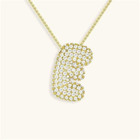 Bubble Initial Diamond Necklace Avaria
