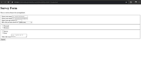 Day 68 I Learned Css Colors Html Forms And Built A Survey Form