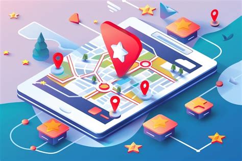 Premium Vector A Smartphone With A Map On The Screen