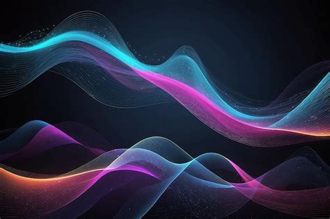 Premium Photo Abstract Technology Background Geometric Waves And Netwark Technology Communication