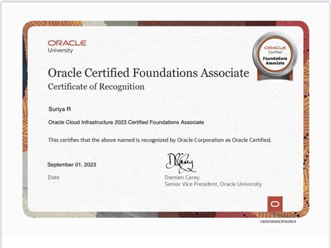 suriya r on linkedin oraclecloud certification cloudinfrastructure
