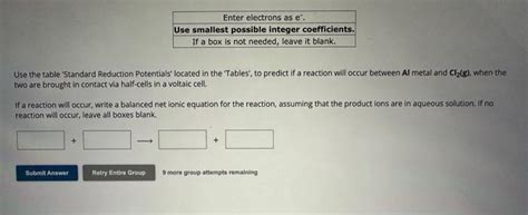Solved Use The Table Standard Reduction Potentials Located