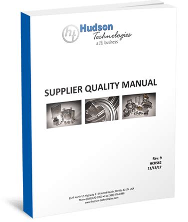 Supplier Quality Manual Hudson Technologies Hudson Technologies