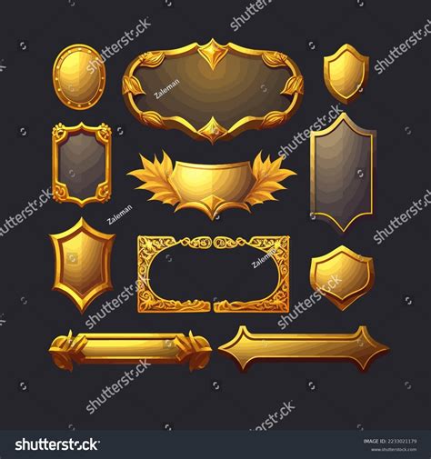 gold game ui frames medieval menu stock vector royalty free
