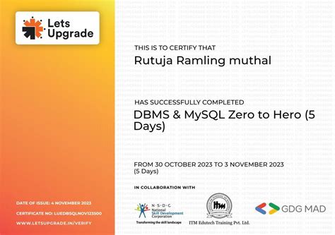 Rutuja Muthal On Linkedin Letsupgrade Mysql