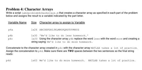 Solved Problem 4 Character Arrays Write A Script