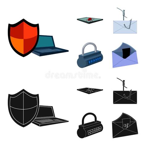 Hacker System Connection Hackers And Hacking Set Collection Icons In Cartoonblack Style