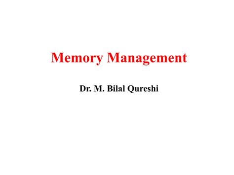 7 Memory Management In Operating System Ppt