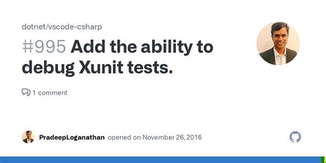 Add The Ability To Debug Xunit Tests Issue Dotnet Vscode Csharp GitHub