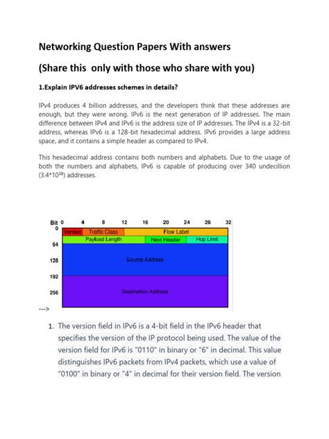 networking question papers1 by pm download free pdf i pv6 ip address