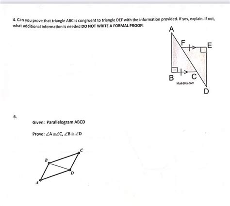 Solved Can You Prove That Triangle ABC Is Congruent To Chegg