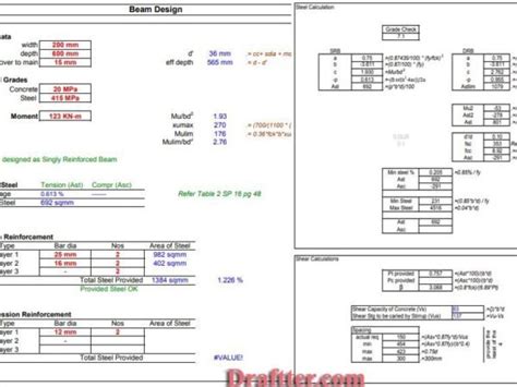 Download Column Design Calculation Excel Sheet Draftter