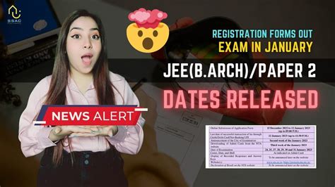 JEE B ARCH PAPER Dates Released Registration Form Is Also Out Watch This Video RIGHT