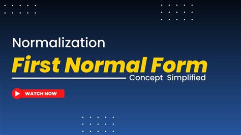First Normal Form Normalization Dbms Youtube