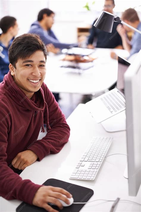 Premium Photo Computer Programmer And Portrait Of Happy Man Software