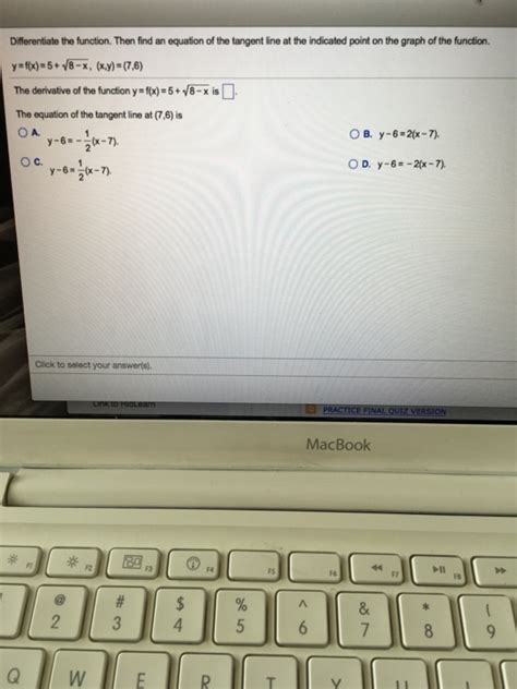 Solved Differentiate The Function Then Find An Equation Of Chegg