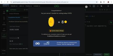 mansi sahagal on linkedin gfg160 geekstreak2024 geeksforgeeks dsa codingjourney…