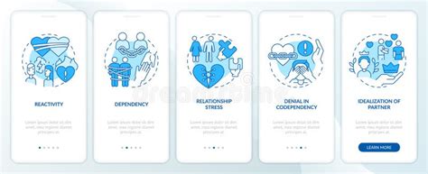 Walkthrough Codependent Relationship With Blue Icons Concept Stock Illustration Illustration