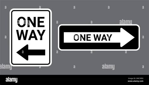 One Way Road Sign Traffic Direction Vector Arrow Board One Way Sign