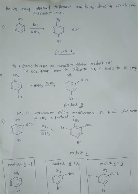[solved] Please Draw Structure For Major Products For Each Step In