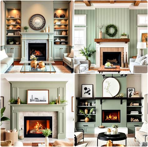Sage Green Fireplace