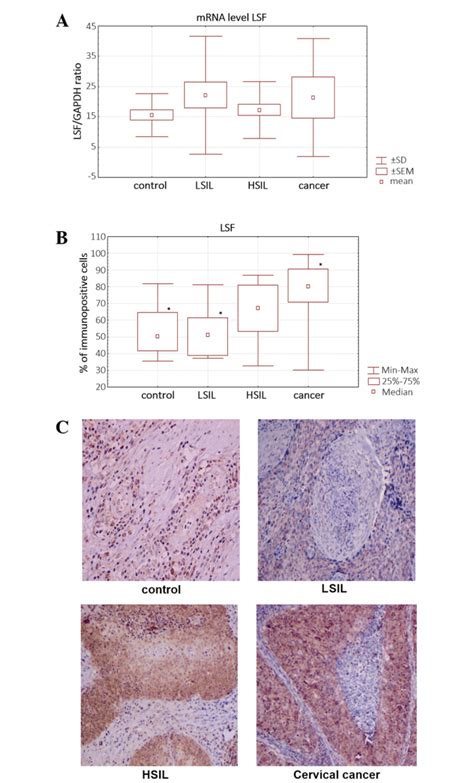 Lsf Mrna Level In Hpv Negative Non Tumor Controls And Lsil Hsil And