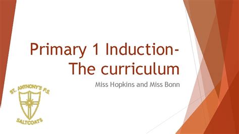Primary 1 Induction The Curriculum Miss Hopkins And