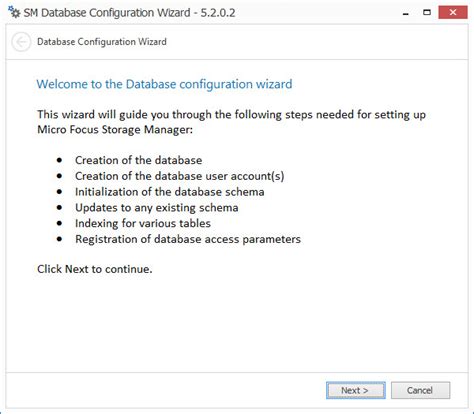 Configuring The Database Micro Focus Storage Manager 50 For Active