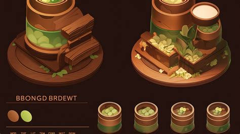 different isometrics of four wooden containers backgrounds free