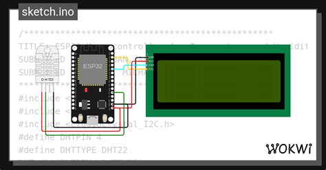 Esp32 Microcontroller For Temperature And Humidity Monitoring Wokwi