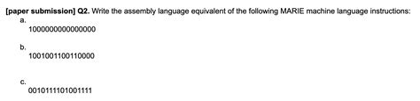 solved [paper submission] q2 write the assembly language