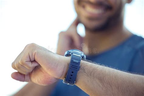 Hand Smartwatch And Heart Rate Or Checking Pulse For Exercise Tracking Running Or Sports