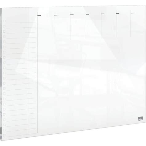 Mini Tableau Agenda Semainier Effaçable Magnétique En Verre Sans Cadre