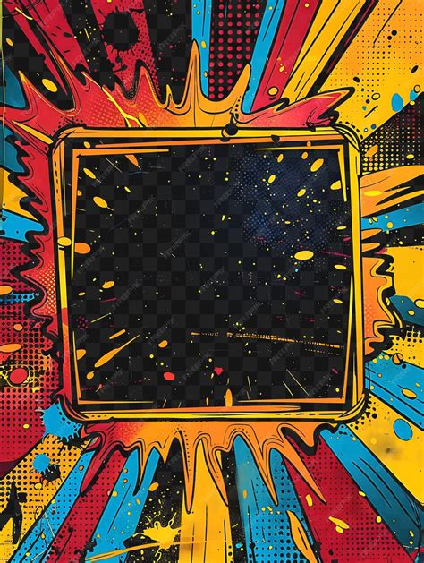 Premium Psd Psd Of Pop Art Comic Book Arcane Frame With Comic Book Style Illust Outline Neon