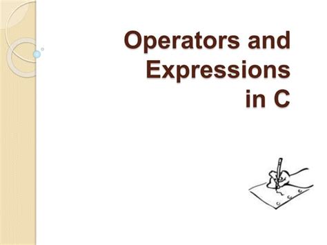 Operators Inc C Language Ppt