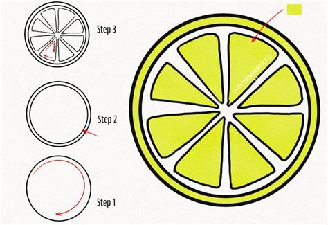 How To Draw A Lime Easy Step By Step Choose Marker
