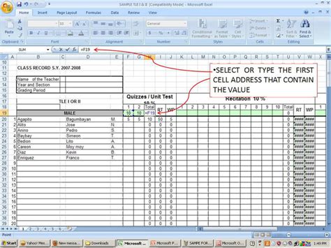 Sir Sherwin S Computer Tutorial Grading Sheet For Teachers
