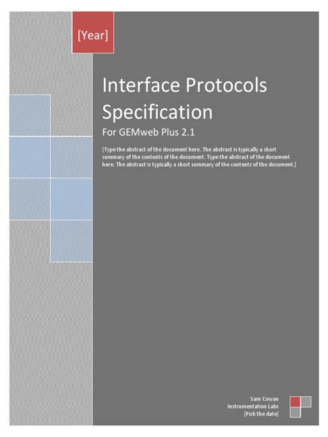 interface protocols specification for gemweb plus 2 1 in 2021 pdf