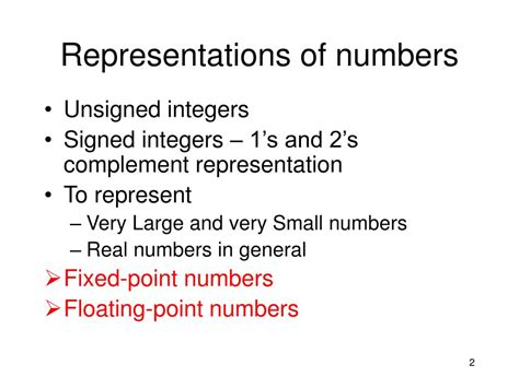 ppt number representations in computer science fixed point vs