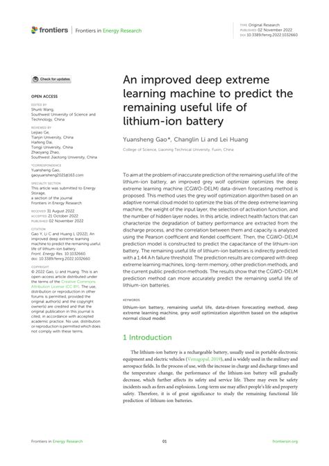 Pdf An Improved Deep Extreme Learning Machine To Predict The Remaining Useful Life Of Lithium