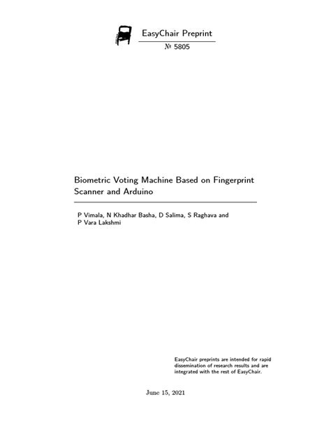 Biometric Voting Machine Pdf Voting Biometrics