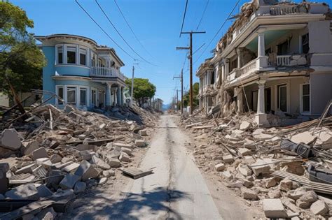 Premium Photo Powerful Earthquake Showcasing The Devastating Impact