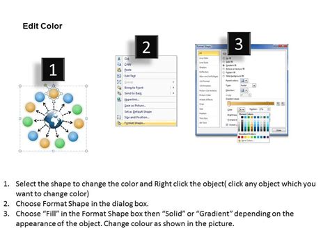 Diverging Steps Around Globe Process Flow Radial Diagram PowerPoint Templates PowerPoint