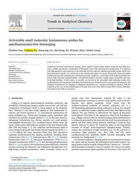 Pdf Activatable Small Molecular Luminescence Probes For