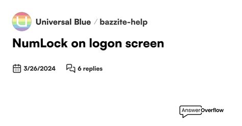 Numlock On Logon Screen Universal Blue