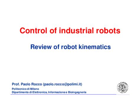 pdf control of industrial robots review of robot kinematics