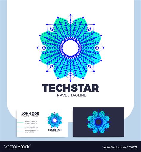 Letter O Connected Circle Network Logo Design Vector Image