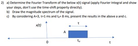 Solved A Determine The Fourier Transform Of The Below Chegg